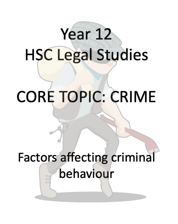 Yr.12 Legal Studies: Crime - Criminal behaviour - Teacher Professional ...