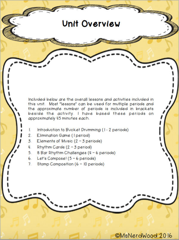 Bucket Drumming Unit - Teacher Professional Development