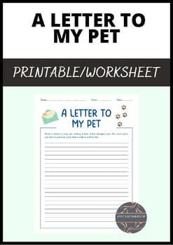 Letter to My Pet - Teacher Professional Development