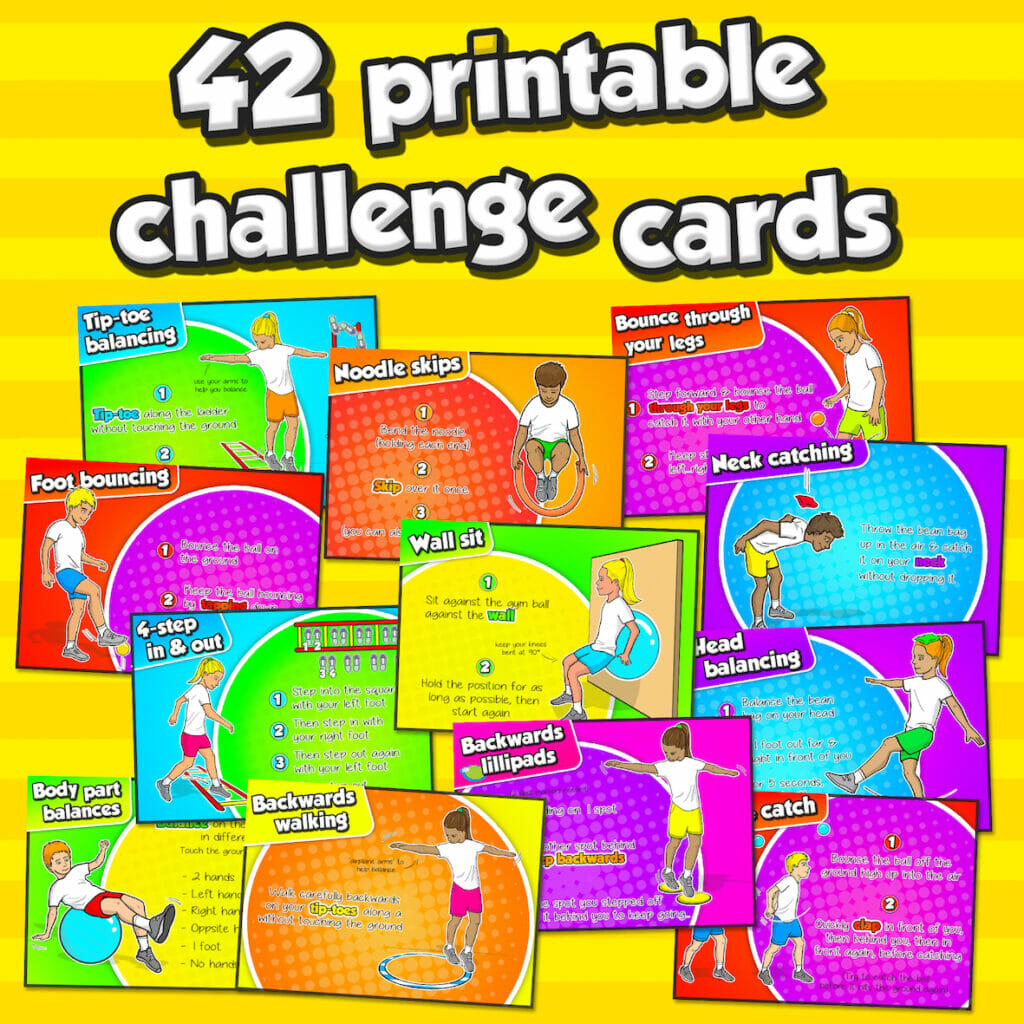 Individual PE equipment challenges - Task cards for sport skill ...