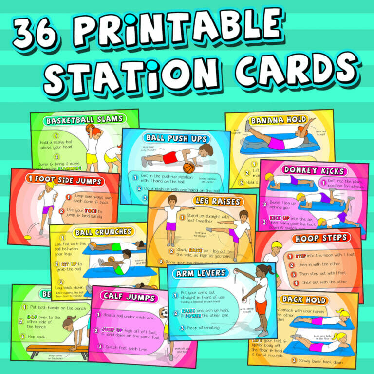 Fitness Circuit Station cards - Volume 2: 36 more PE activities for ...