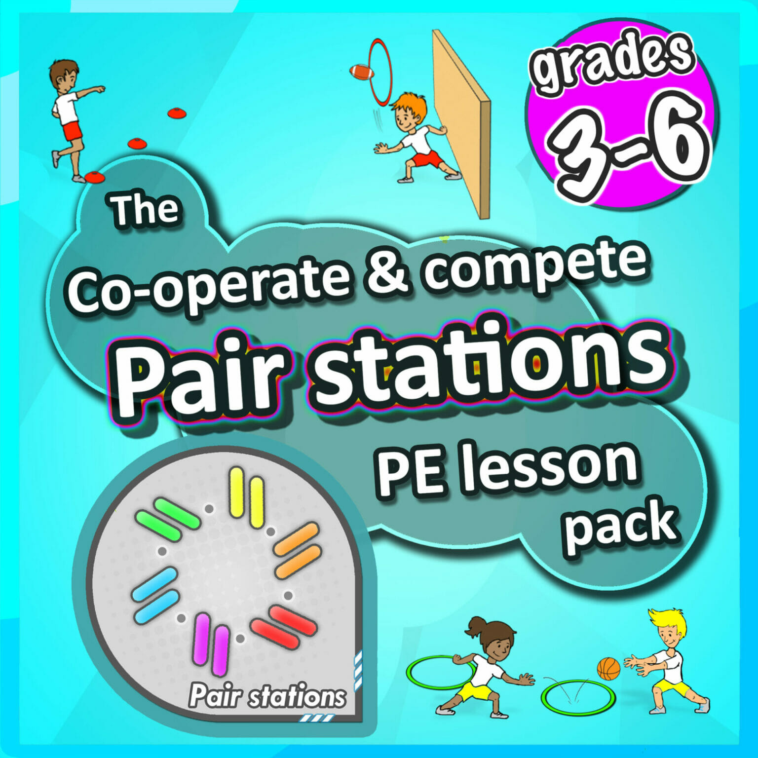 PE Games + Skill Stations: 50 activities for physical education - Grade ...