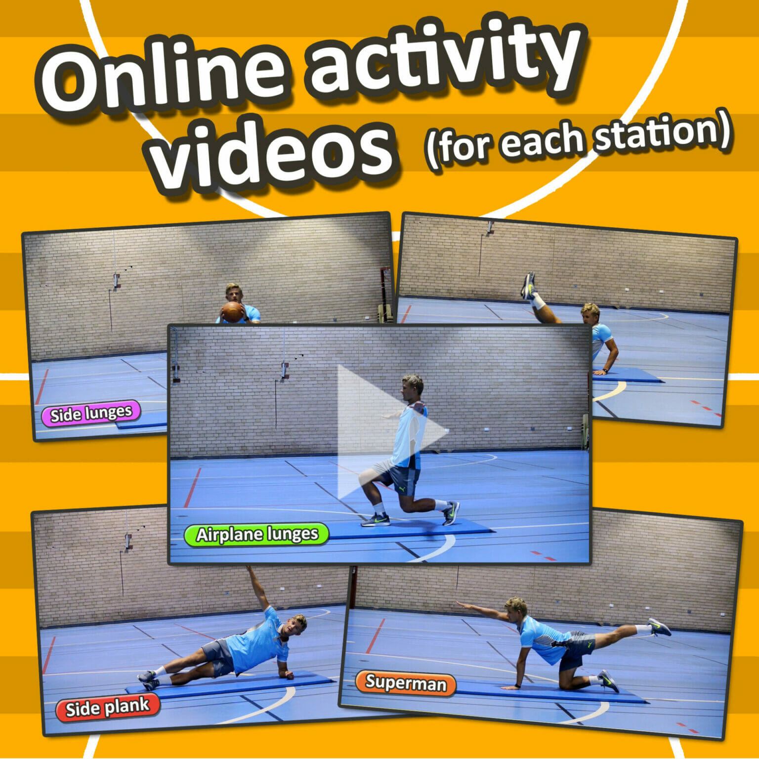 Fitness Circuit Station cards - 36 PE gym activities: Primary ...