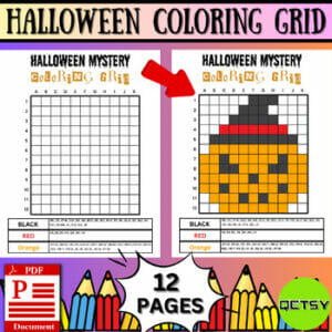 Enchanting Halloween Pixel Art: Mystery Pictures Coloring Grid Activity ...