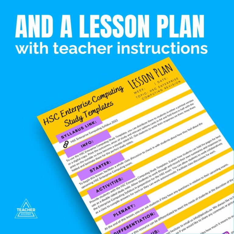 HSC Enterprise Computing Study Templates 2022 Syllabus - Teaching Resource