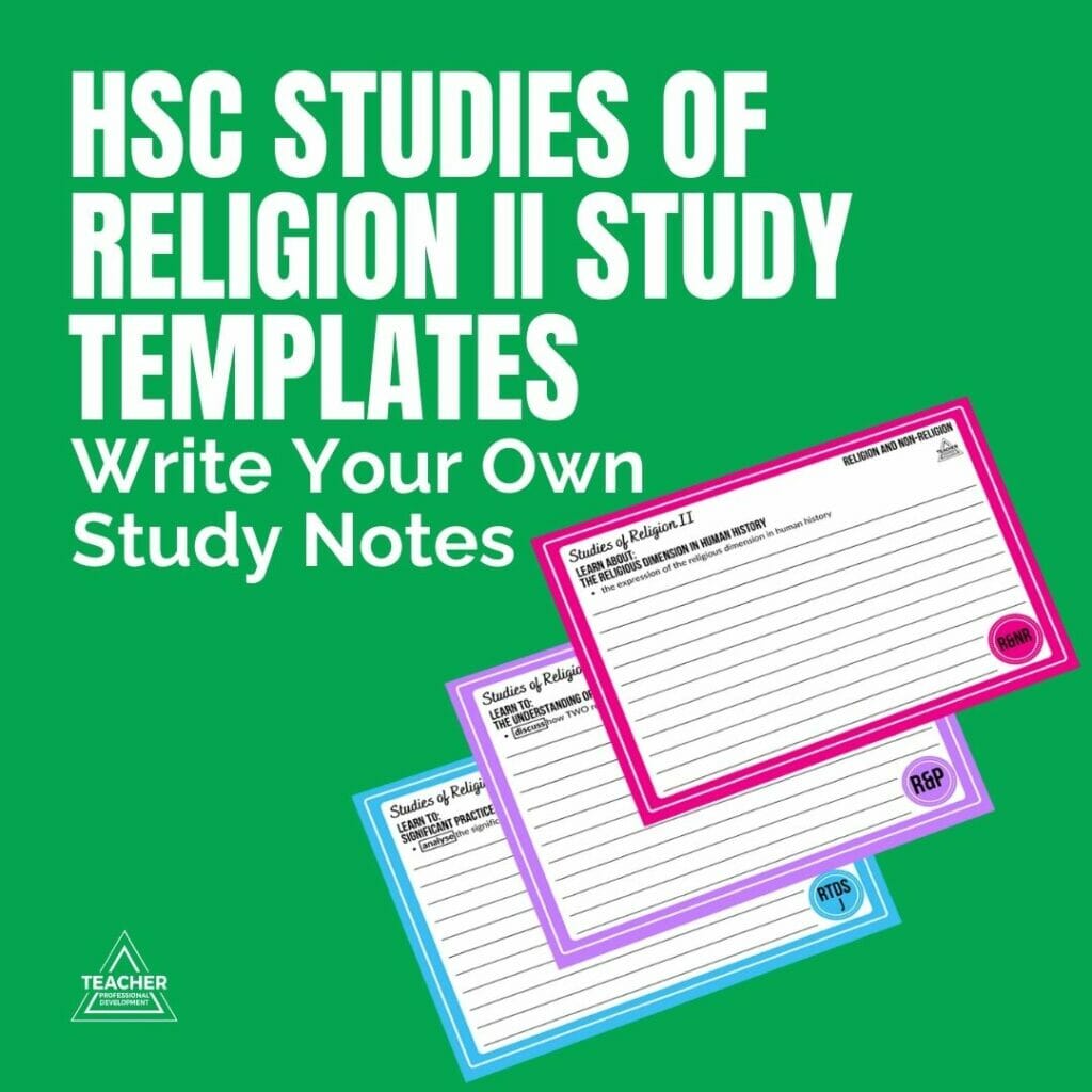 HSC Studies of Religion II Study Templates - Teaching Resource