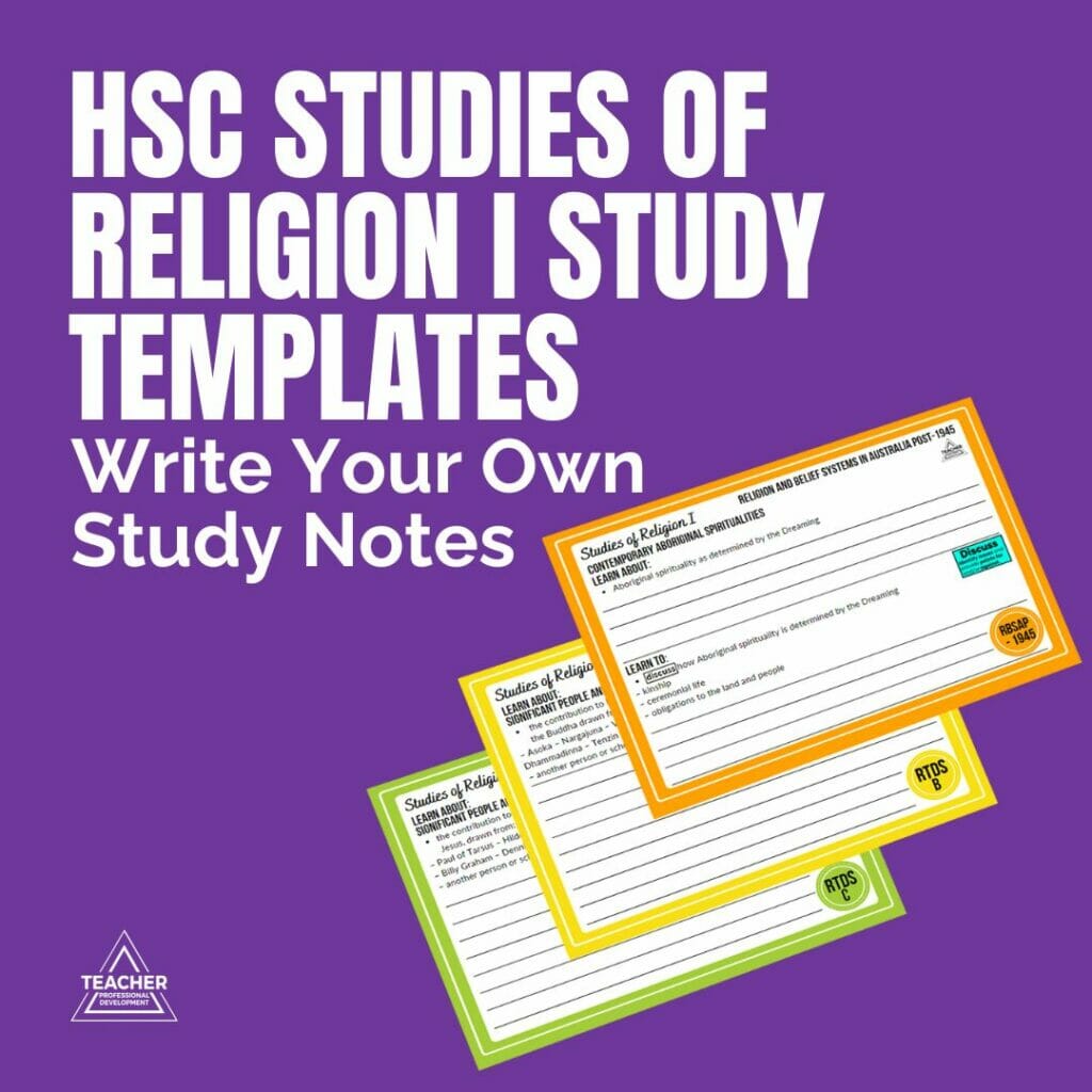 HSC Studies of Religion I Study Templates - Teaching Resource
