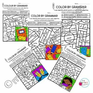 Color by Number Grammar Worksheets - Teacher Professional Development