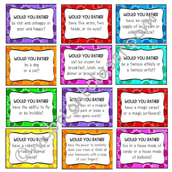 Conversation Fun: 140 Would you Rather Cards - Teacher Professional ...