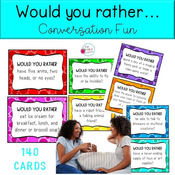 Conversation Fun: 140 Would you Rather Cards - Teacher Professional ...