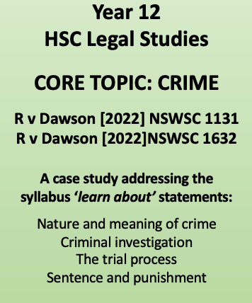 Yr.12 Legal Studies: Crime - Christopher Dawson Case Study. - Teacher ...