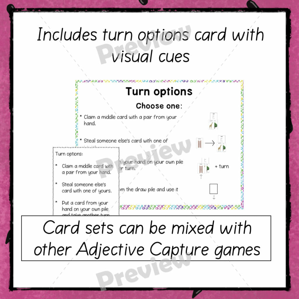 Adjective Capture 2 - Vocabulary game matching pictures to six ...