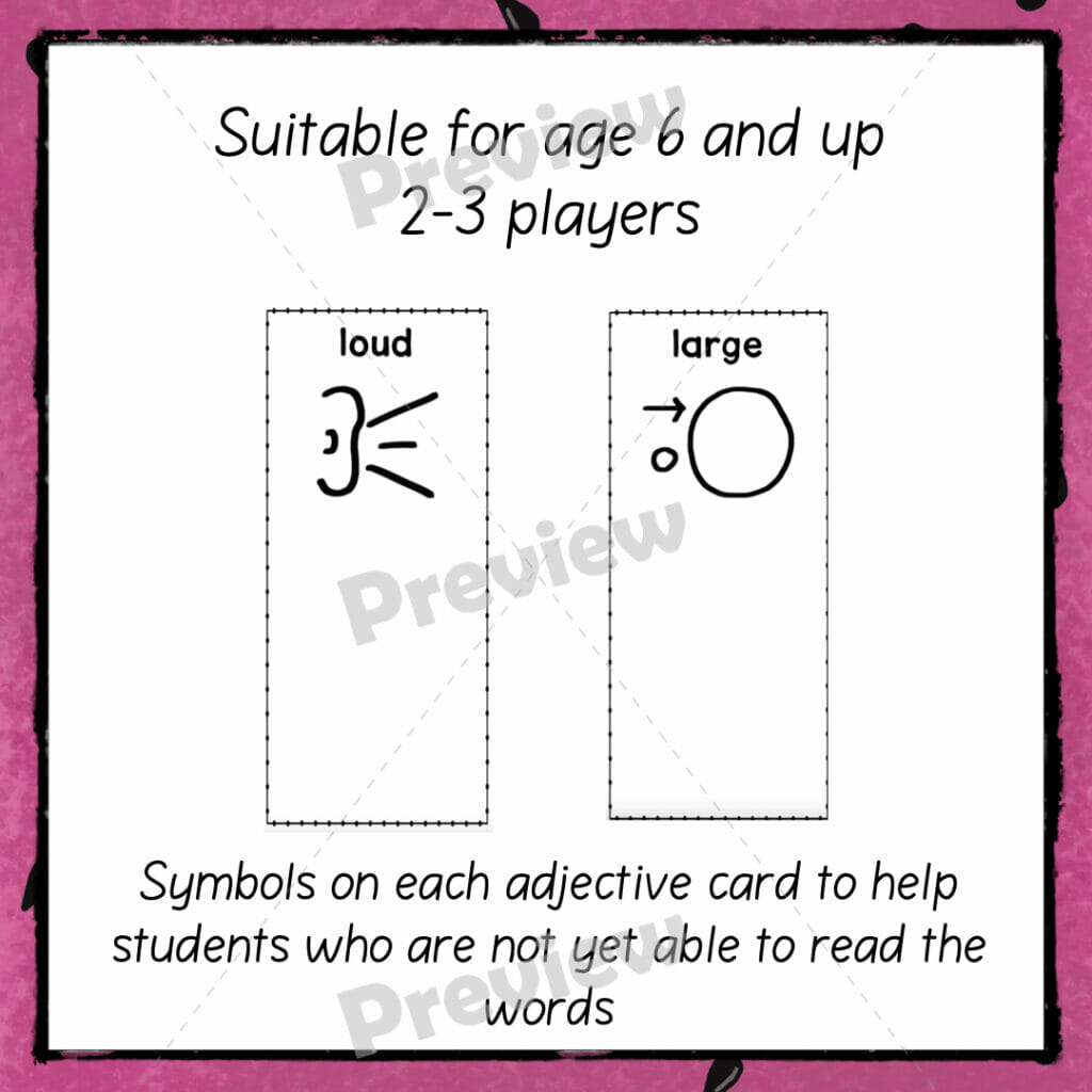 Adjective Capture 2 - Vocabulary game matching pictures to six ...