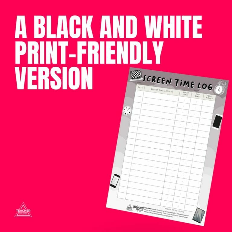 Free Screen Time Log - Teaching Resources