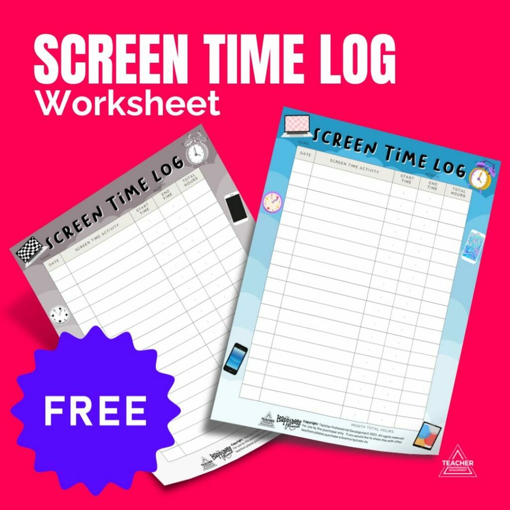 Free Screen Time Log - Teaching Resources
