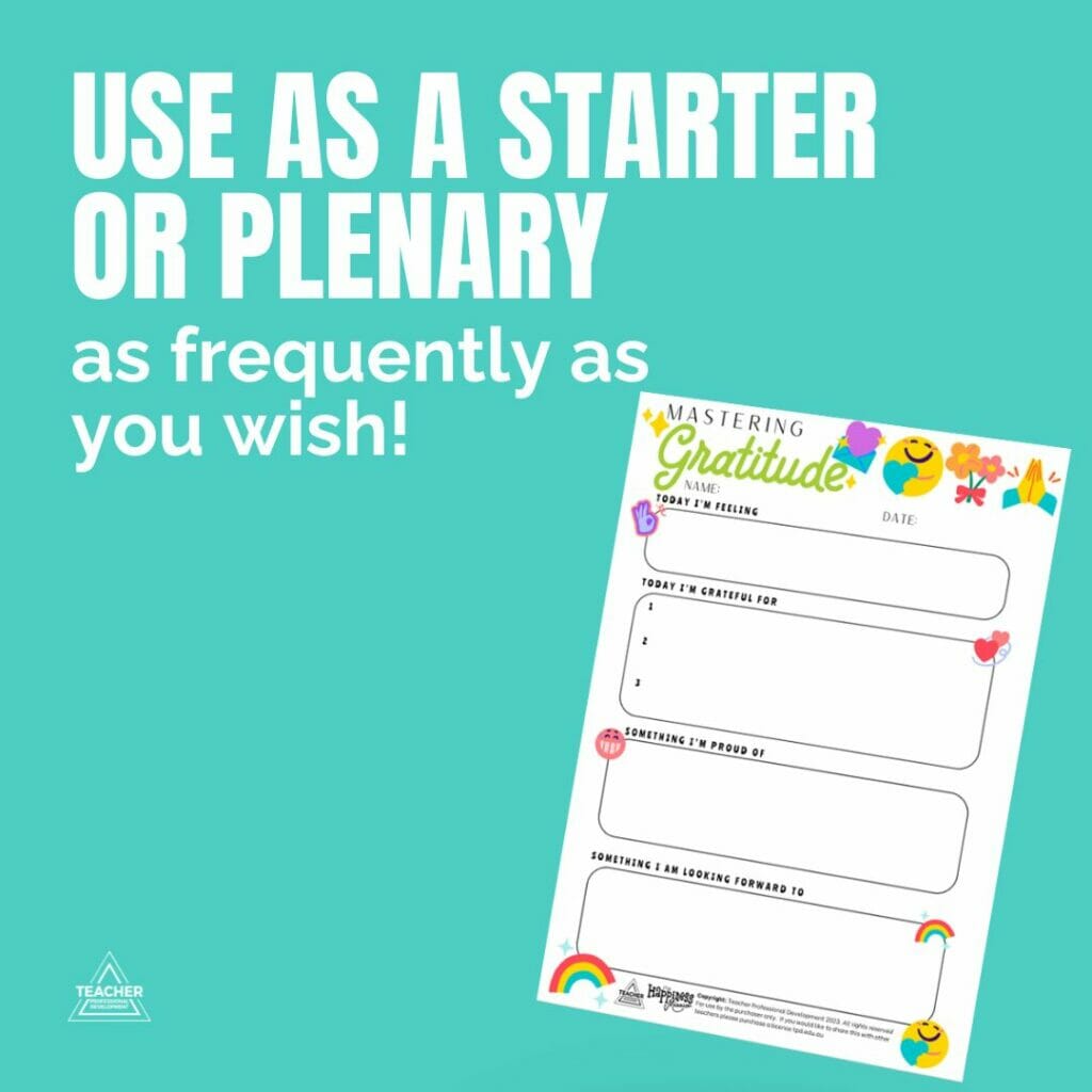 Mastering Gratitude Worksheet - Teaching Resources