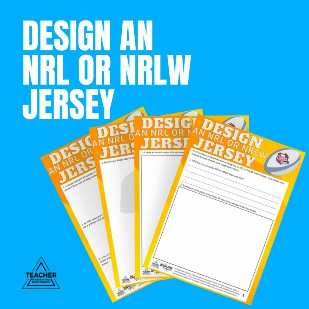 Design an NRL or NRLW Jersey- Teaching Resource
