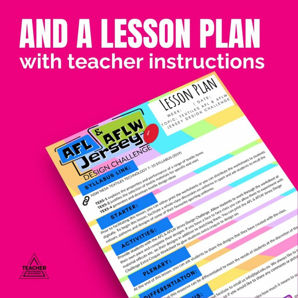 AFL & AFLW Jersey Design Challenge - Teaching Resource