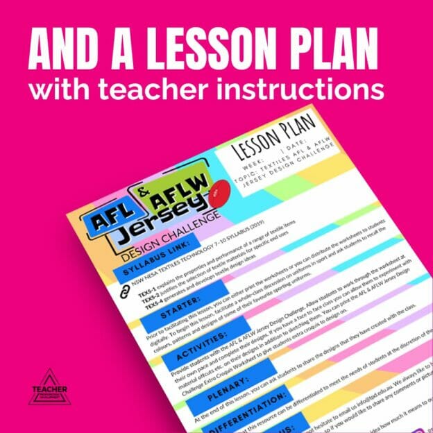 AFL & AFLW Jersey Design Challenge - Teaching Resource