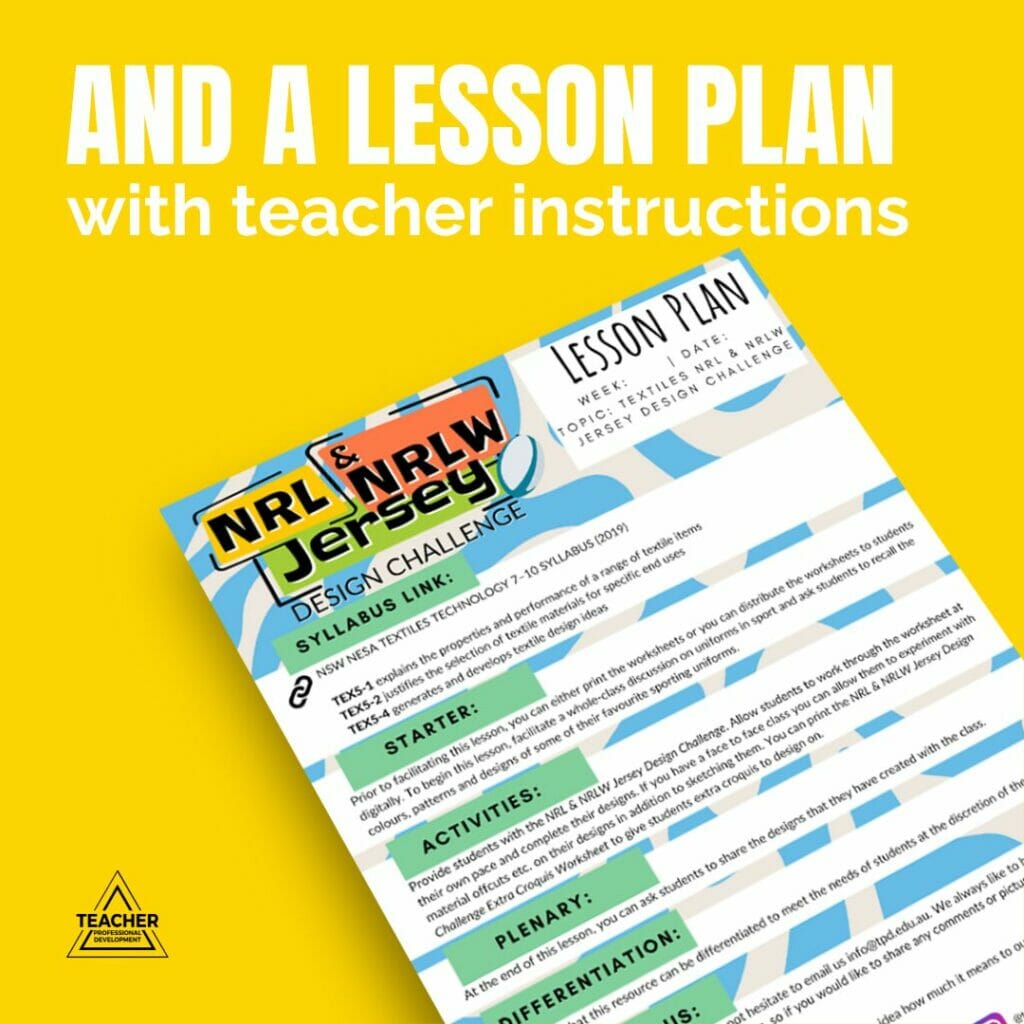 NRL & NRLW Jersey Design Challenge - Teaching Resource