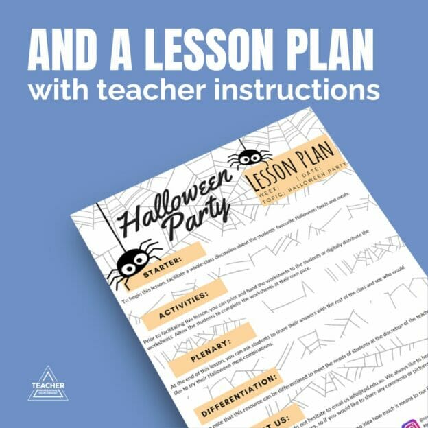 Halloween Party - Design a Feast! - Teacher Professional Development