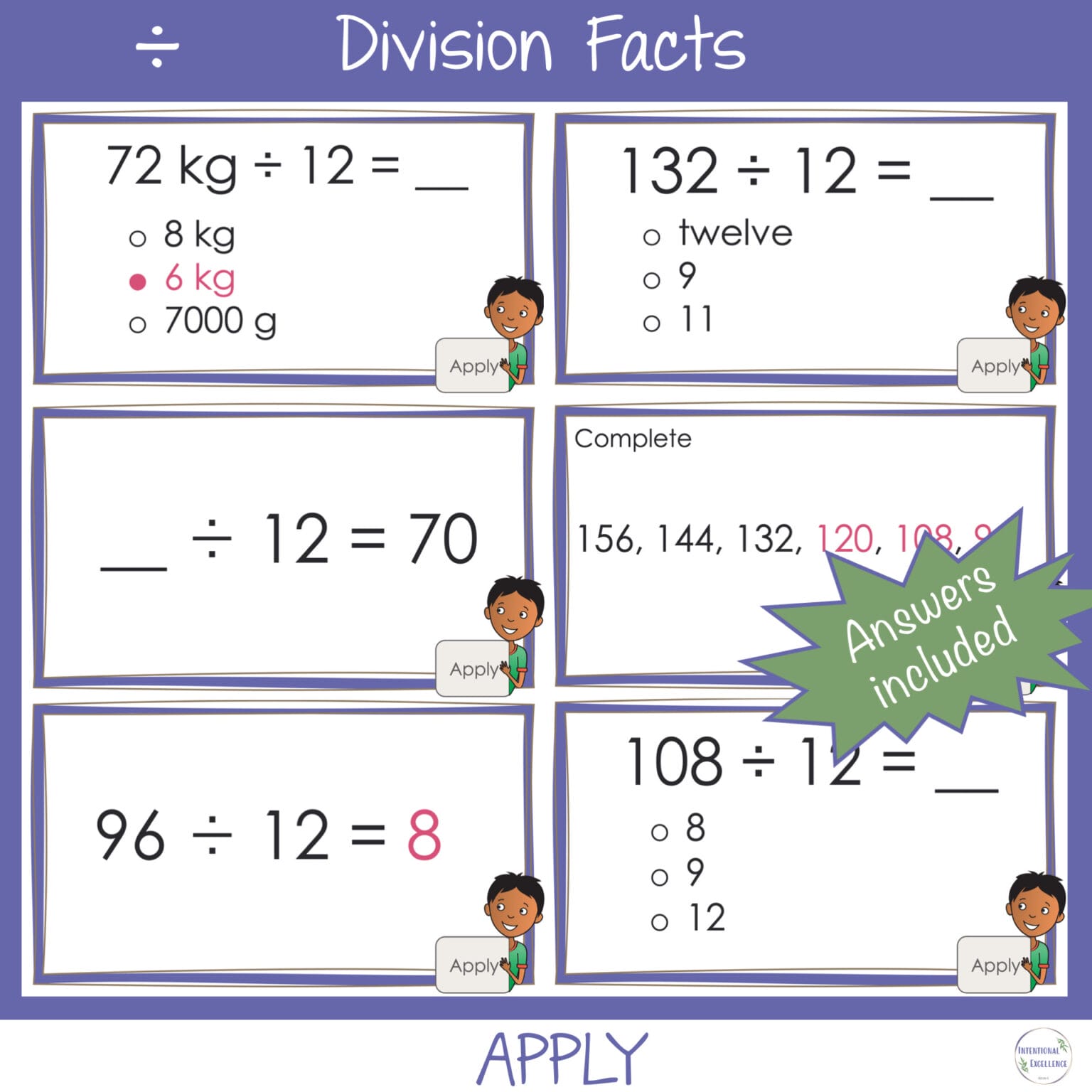 BUNDLE 12 Multiplication Division Number Facts Rapid Recall Routines ...