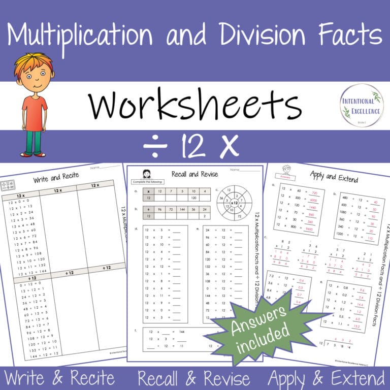 BUNDLE 12 Multiplication Division Number Facts Rapid Recall Routines ...