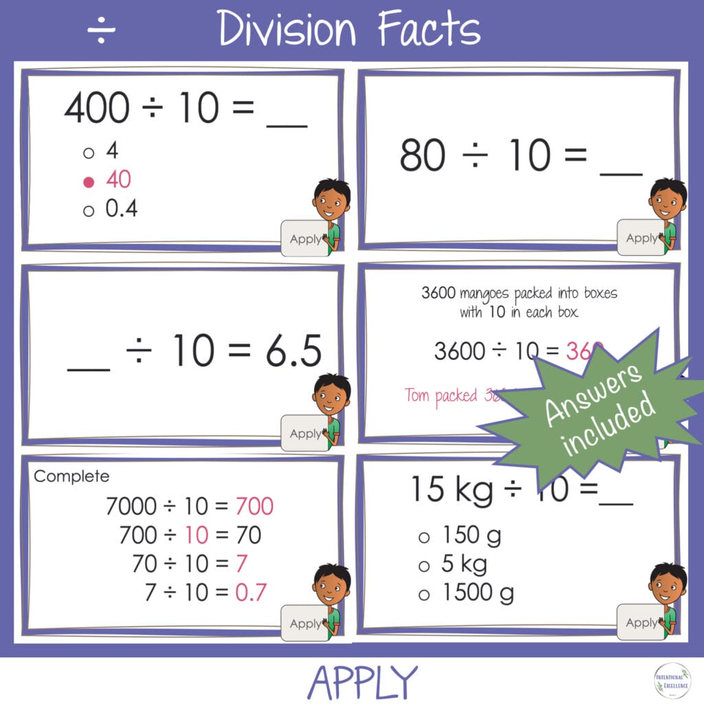 BUNDLE 10 Multiplication Division Number Facts WARM UP Activity and ...