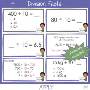 BUNDLE 10 Multiplication Division Number Facts WARM UP Activity and ...