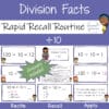BUNDLE 10 Multiplication Division Number Facts WARM UP Activity and ...