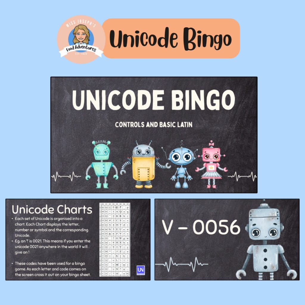 Unicode Bingo - Teacher Professional Development