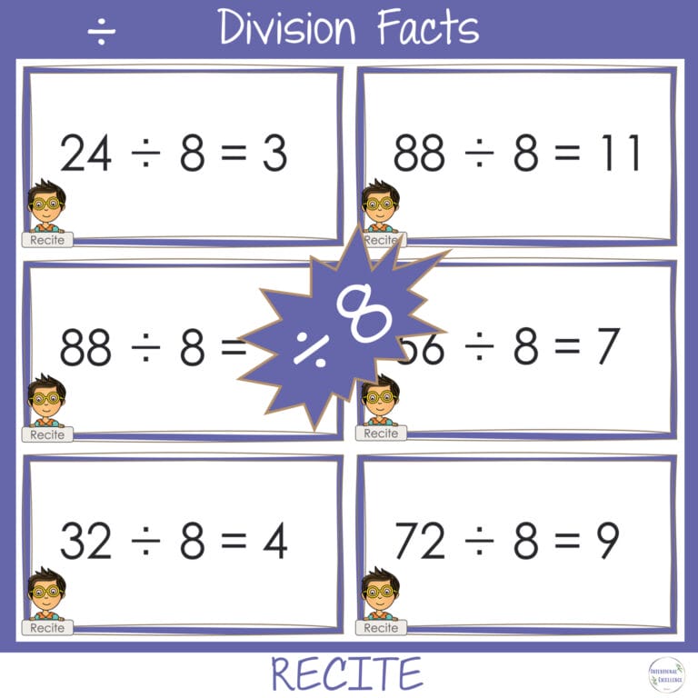 BUNDLE 8 Multiplication Division Number Facts WARM UP Activity and ...