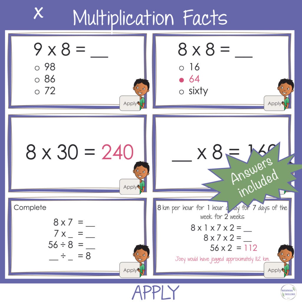 BUNDLE 8 Multiplication Division Number Facts WARM UP Activity and ...