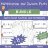 BUNDLE 8 Multiplication Division Number Facts WARM UP Activity and ...