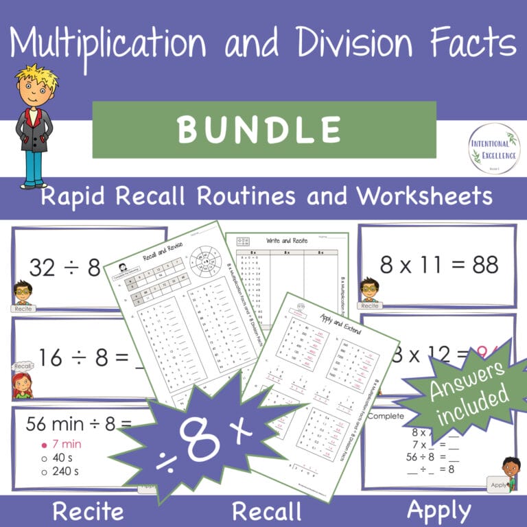 BUNDLE 8 Multiplication Division Number Facts WARM UP Activity and ...