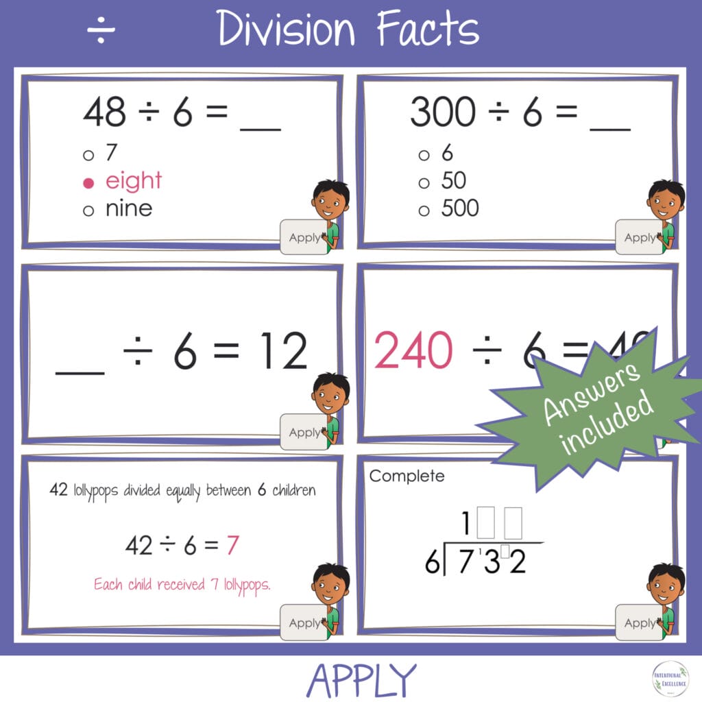 BUNDLE 6 Multiplication Division Number Facts WARM UP Activity and ...