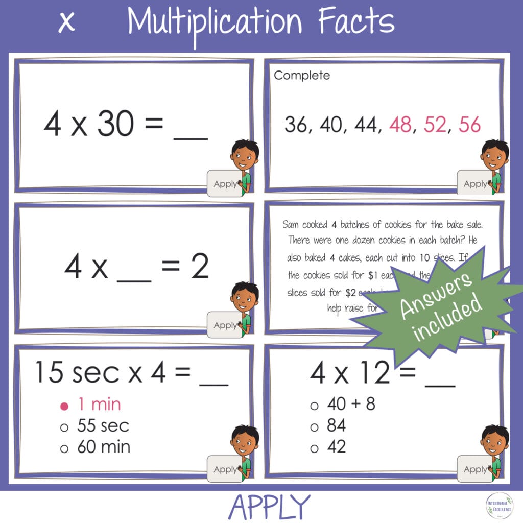 BUNDLE 4 Multiplication Division Number Facts WARM UP Activity and ...