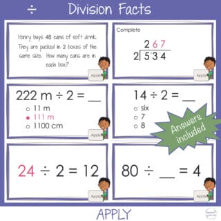 BUNDLE 2 Multiplication Division Number Facts WARM UP Activity and ...