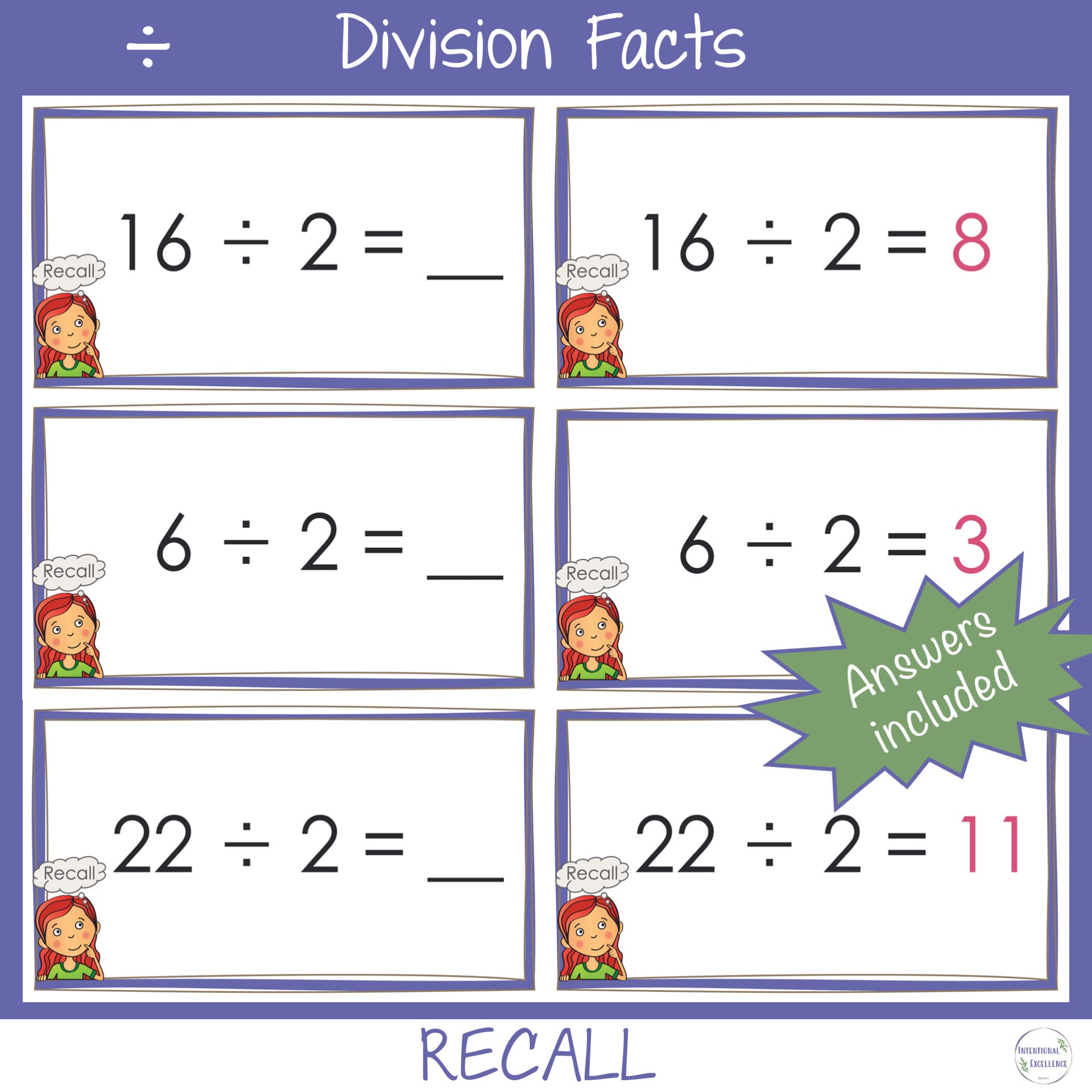 Timed Math Fact Worksheets BUNDLE 2 Multiplication Division Number