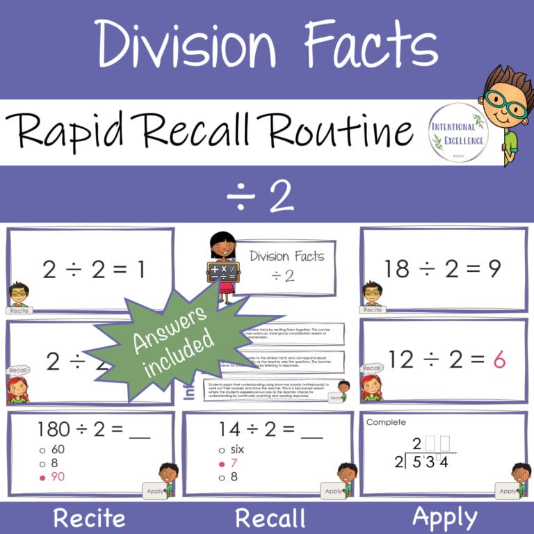 BUNDLE 2 Multiplication Division Number Facts WARM UP Activity and ...