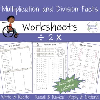 BUNDLE 2 Multiplication Division Number Facts WARM UP Activity and ...