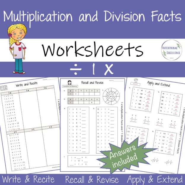 BUNDLE 1 Multiplication Division Number Facts WARM UP Activity and ...