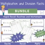 BUNDLE 1 Multiplication Division Number Facts WARM UP Activity and ...