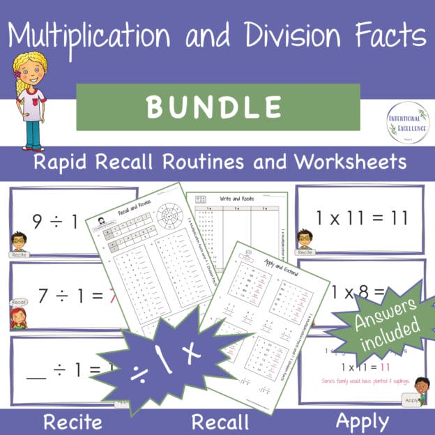 BUNDLE 1 Multiplication Division Number Facts WARM UP Activity and ...