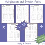 BUNDLE WORKSHEETS 1-12 Multiplication and Division Basic Facts Times ...