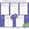 BUNDLE WORKSHEETS 1-12 Multiplication and Division Basic Facts Times ...