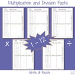 BUNDLE WORKSHEETS 1-12 Multiplication and Division Basic Facts Times ...