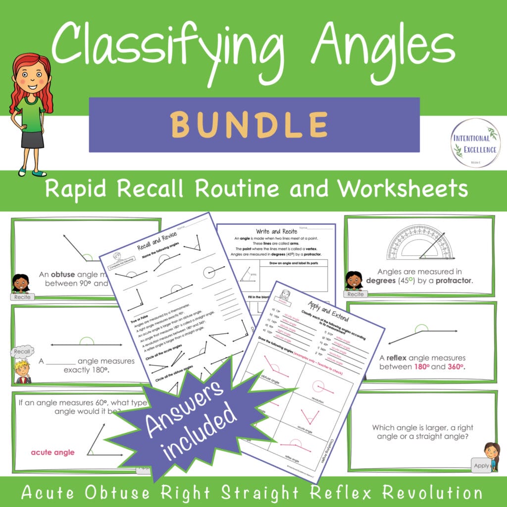 BUNDLE Classifying Angles WARM UP Activity and Worksheets Math Review ...