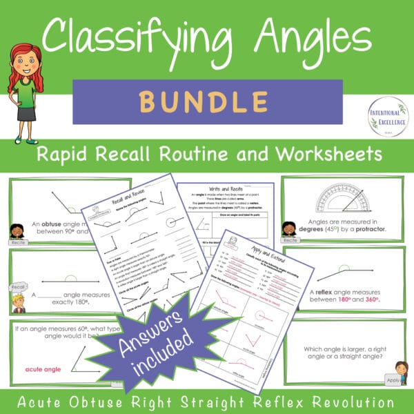 BUNDLE Classifying Angles WARM UP Activity and Worksheets Math Review ...