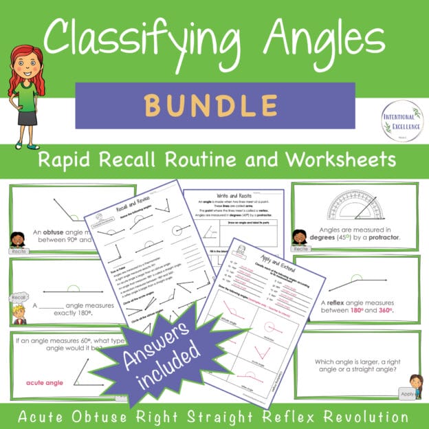 BUNDLE Classifying Angles WARM UP Activity and Worksheets Math Review ...